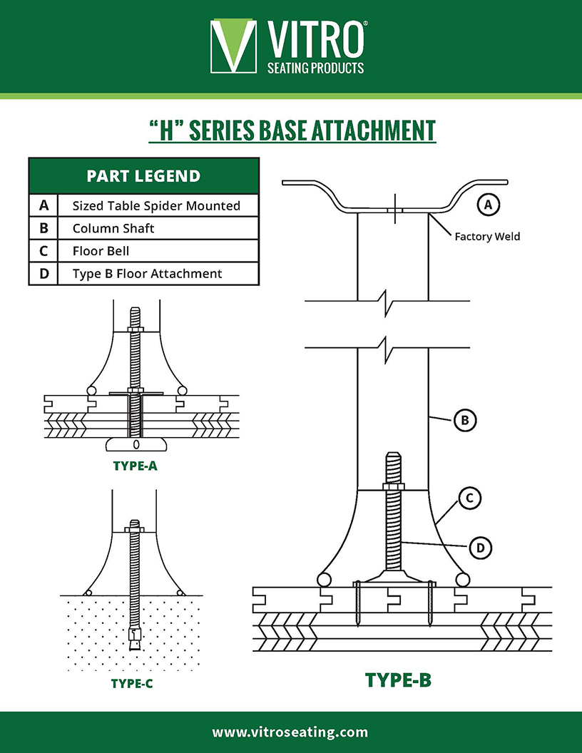H_series_Base_Attachment_Detail | Vitro Seating Products